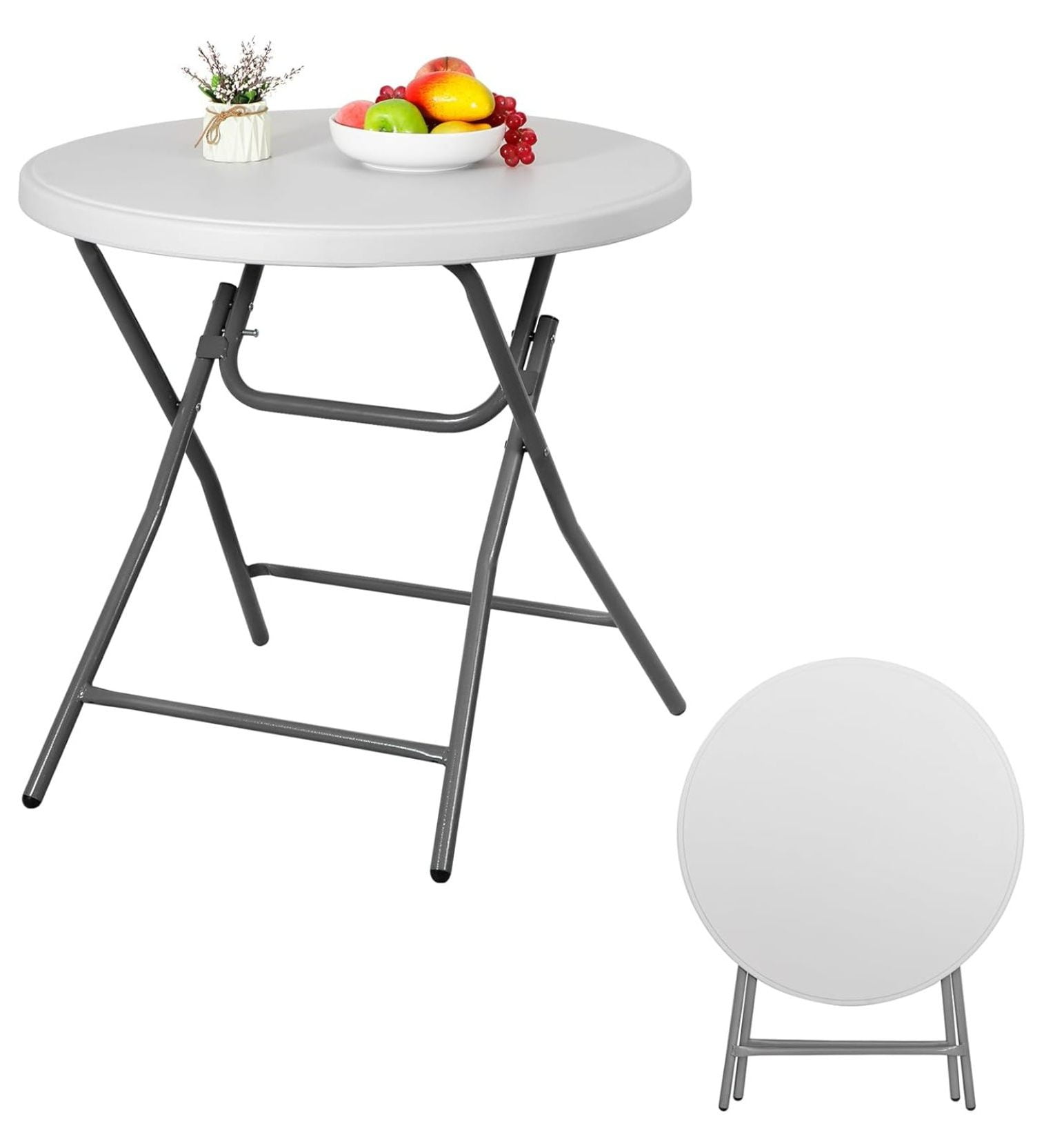 Killeryuki Round Folding Table 2.6 Foot Portable Heavy Duty Plastic ...