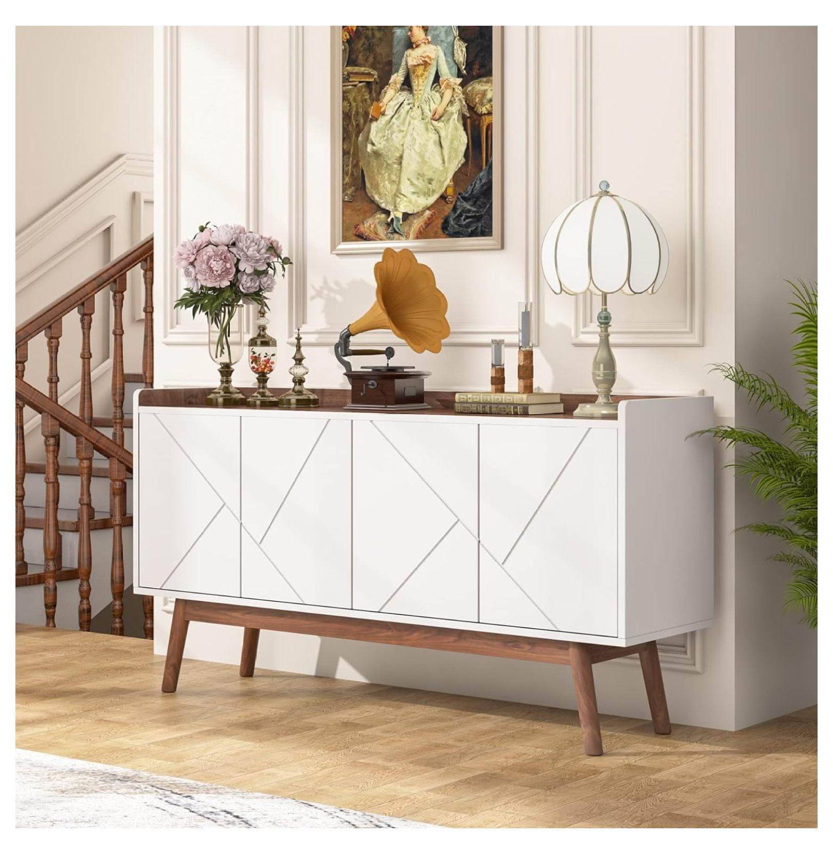 Killeryuki Sideboard Buffet Cabinet with Storage 55" Modern Sideboard Cabinet, Kitchen Storage ...