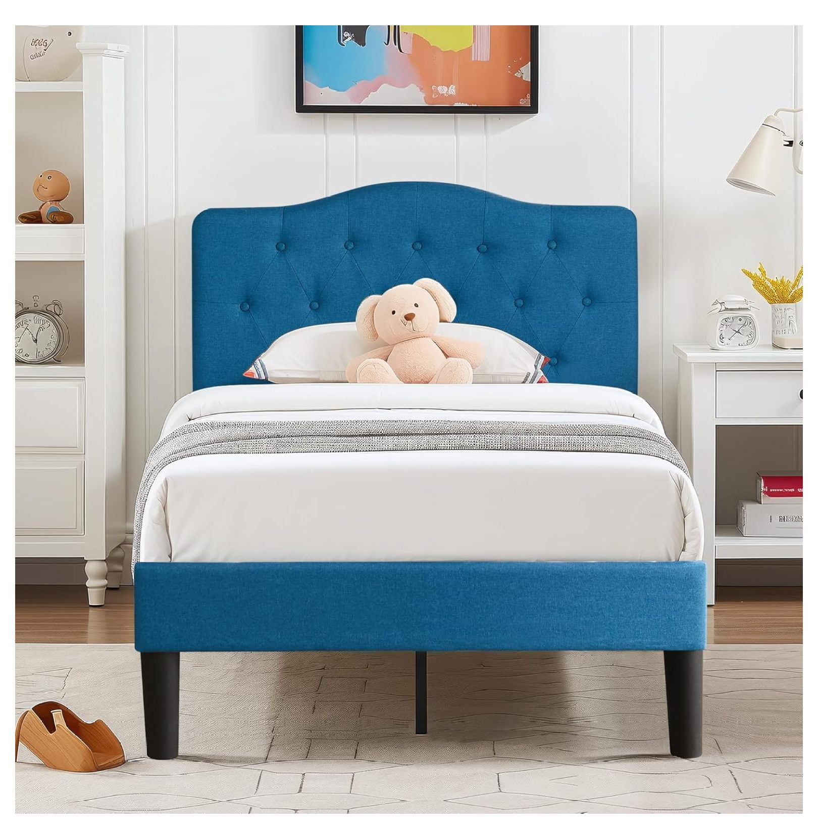 Killeryuki Size Bed Frame Upholstered Platform with Tufted Adjustable ...