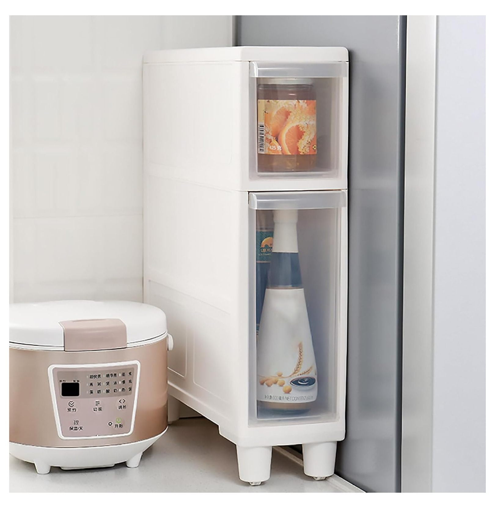 Killeryuki Small Bathroom Floor Cabinet, 4 Tier Narrow Toilet ...