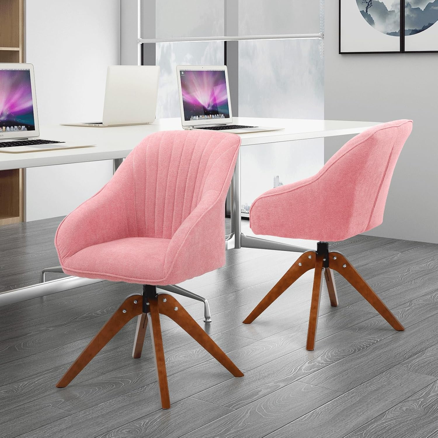 Killeryuki Swivel Accent Chair, 360° Rotating Modern Office Chair with ...