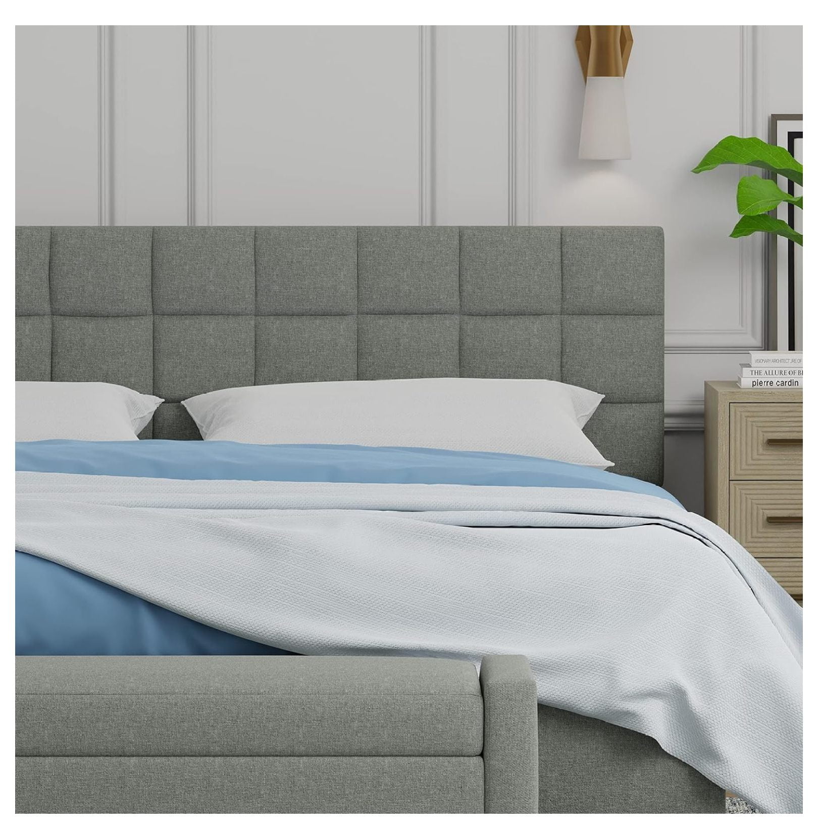 Killeryuki Varia 20" Tall Panel Upholstered Headboard, 3-Row Square ...