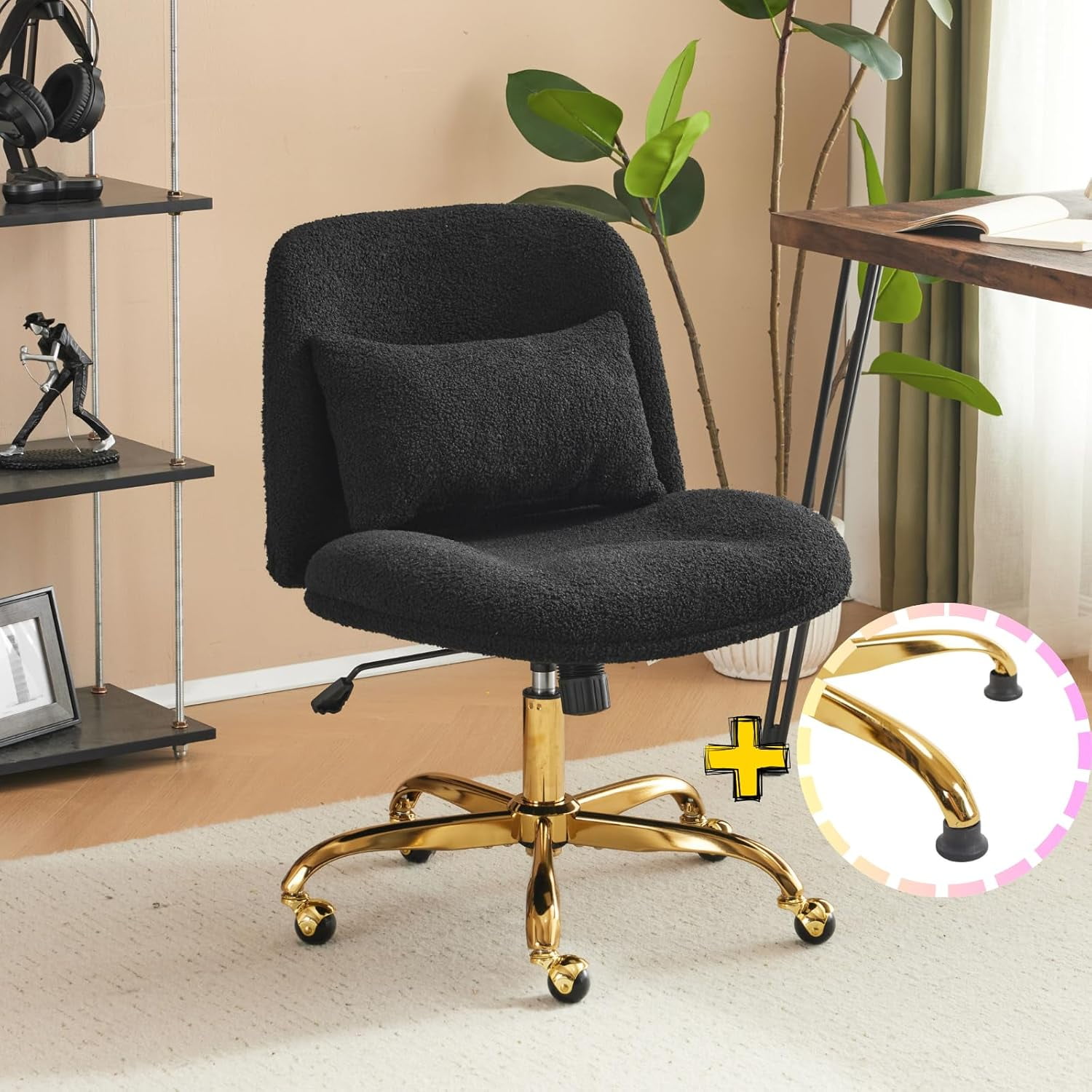 Killeryuki Wide Criss Cross Legged Office Chair,Buttprint Ergonomic ...