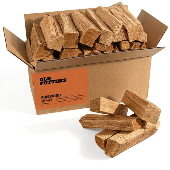 Kiln-Dried Hickory Firewood – 1100 Cu. In. (16–18 Logs, 8"x2.5 ...