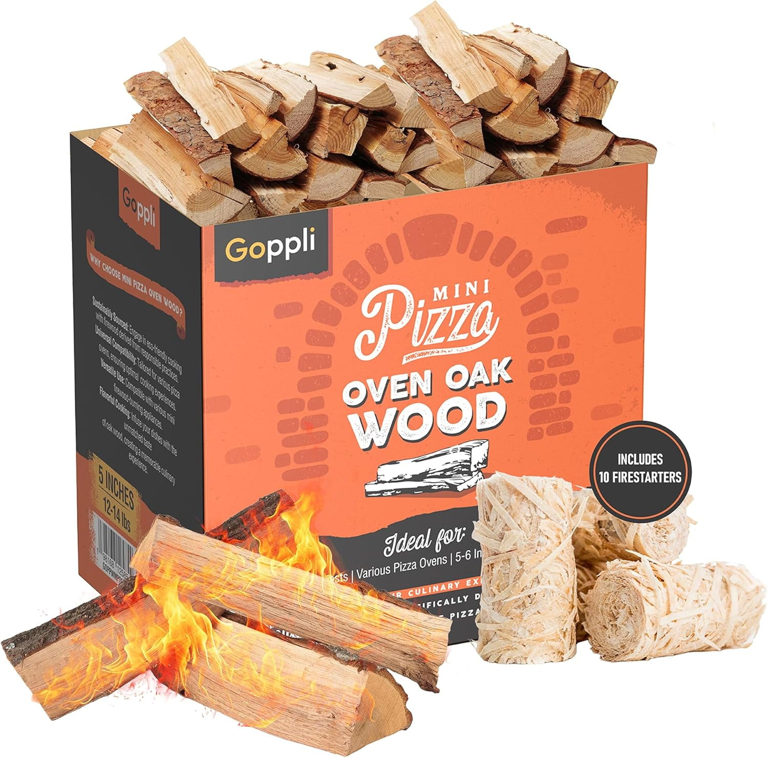 Kiln Dried Pizza Oven Wood 5-6 Inch Oak Logs – 12-14 lbs Mini Split ...