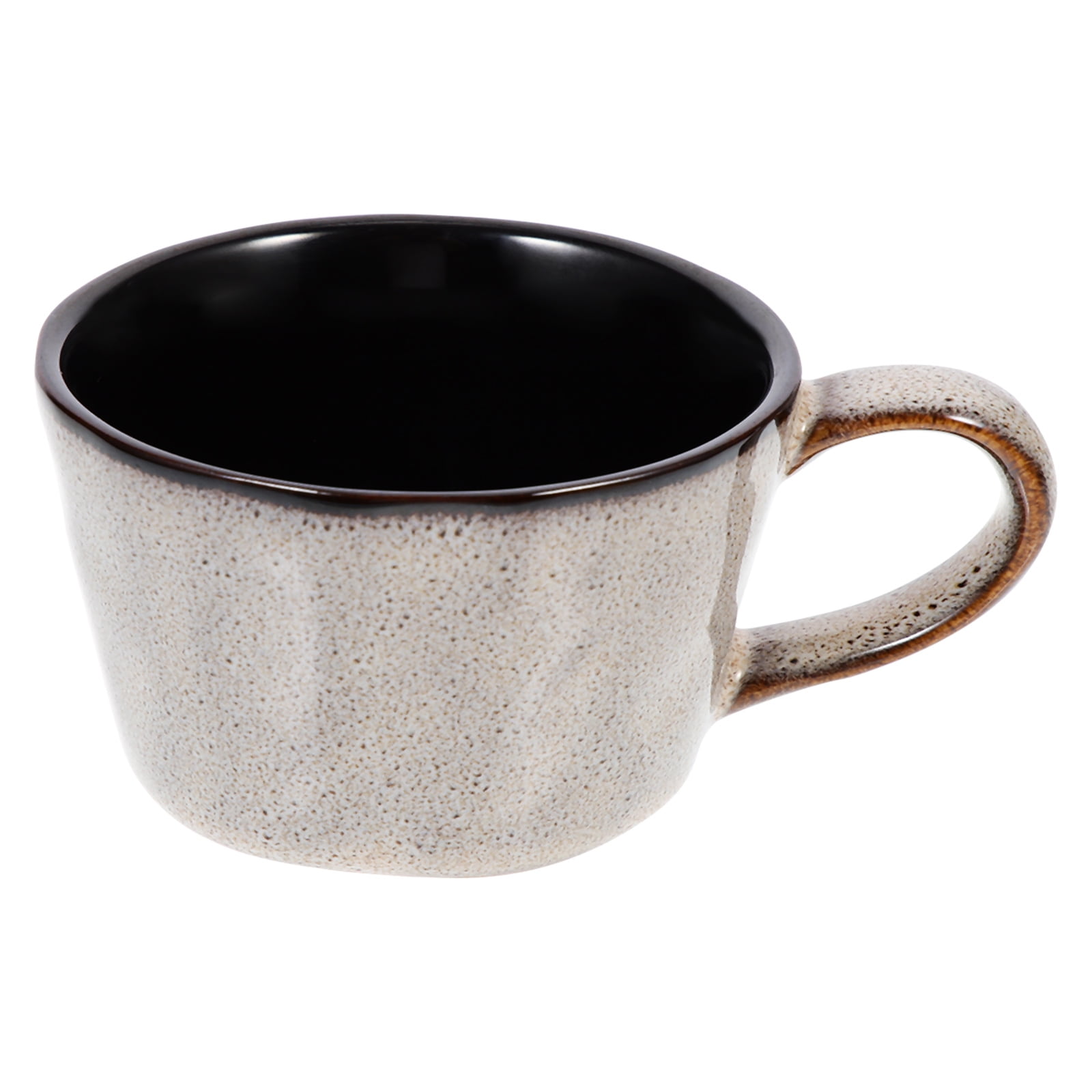 STRANDCHIC Household Coffee Cup Grey Ceramic with Anti Slip Handle ...