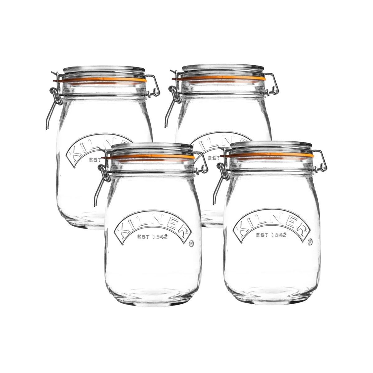 Kilner Round Clip Top Jars (Set of 4) | 34oz - Walmart.com
