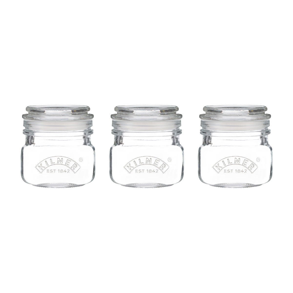Kilner Storage Square Push Top 8.5oz Storage Jars | Set of 3 - Walmart.com