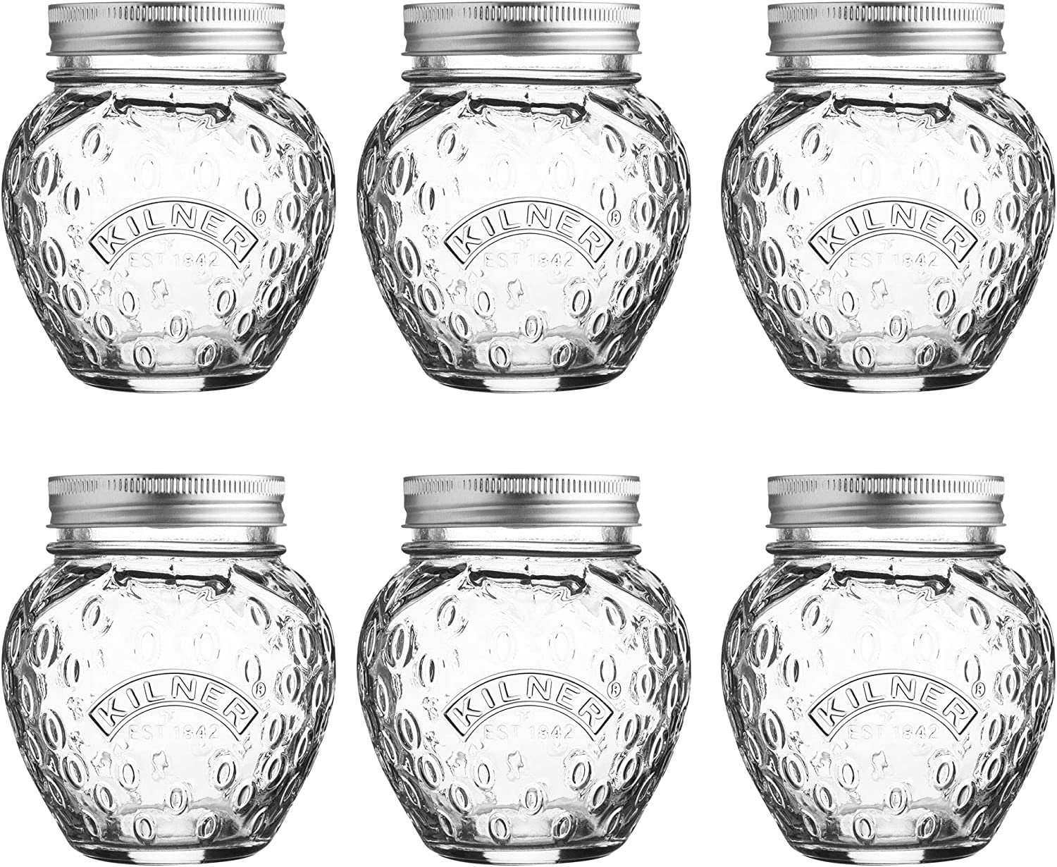 Kilner Strawberry Regular Mouth Jam Jelly Glass Bottle Preserve Jar, 13 ...