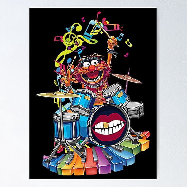 Kiloa Animal Drummer Illustration Poster, 12x18 UNFRAMED - Walmart.com