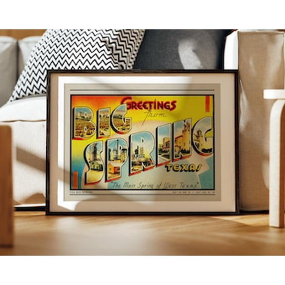 Kiloa Big Spring Texas Retro Travel Poster, 24x36 Poster Print ...