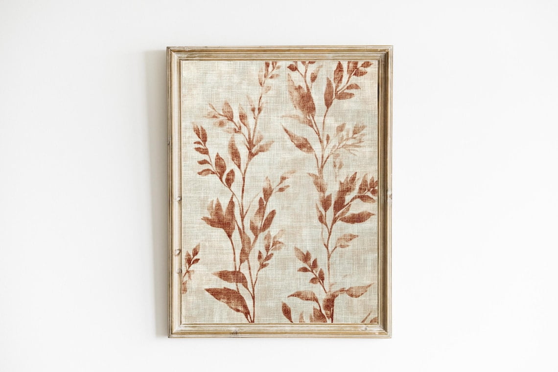 Kiloa Burnt Orange Leaf Tapestry Poster Vintage Fall Wall Art, 12x18 ...