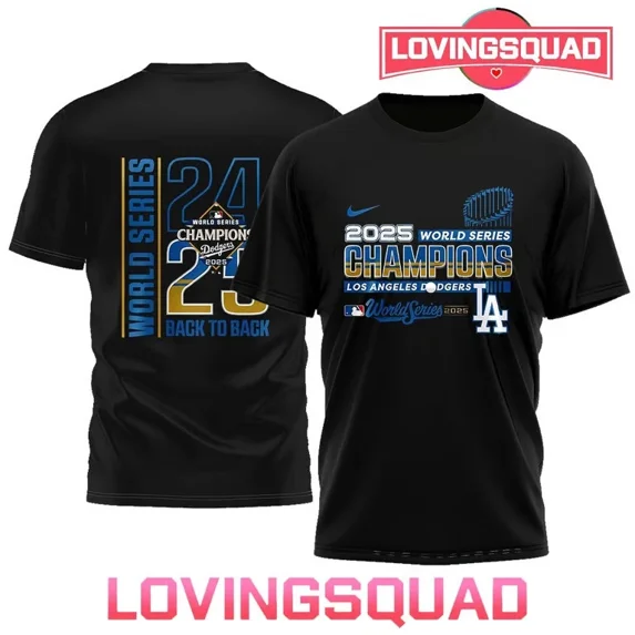 Kiloa Dodgers 2025 Back To Back World Series Champions Baseball 2 Sided ...