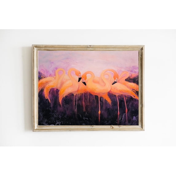 Kiloa Flamingo Abstract Tropical Wall Decor Poster Contemporary ...