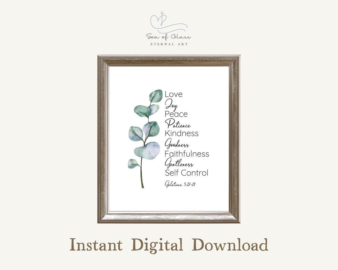 Kiloa Galatians 5:22 Fruit Of The Spirit Scripture Wall Art Poster ...