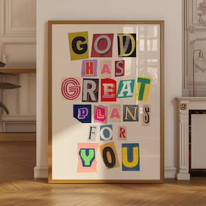 Kiloa God has great plans for you Print, Bible Verse Scripture Poster ...