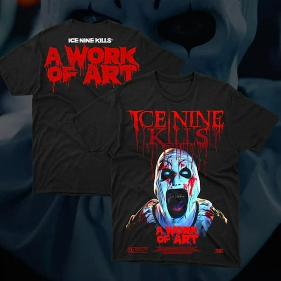 Kiloa Ice Nine Kills x Terrifier 3 A Work Of Art Art the Clown Face T ...