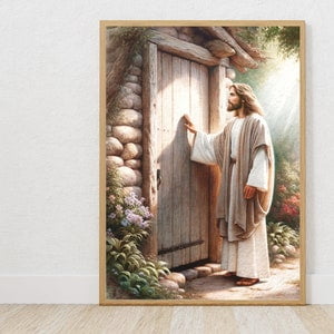 Kiloa Jesus at the Door Print: LDS Christian Wall Art, 16x24 UNFRAMED ...