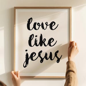 Kiloa Love Like Jesus Poster - Christian Wall Art, Jesus Print (Black ...