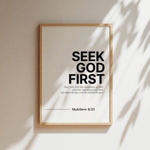 Kiloa Matthew 6:33 Seek God First Bible Verse Wall Art, Christian Home ...