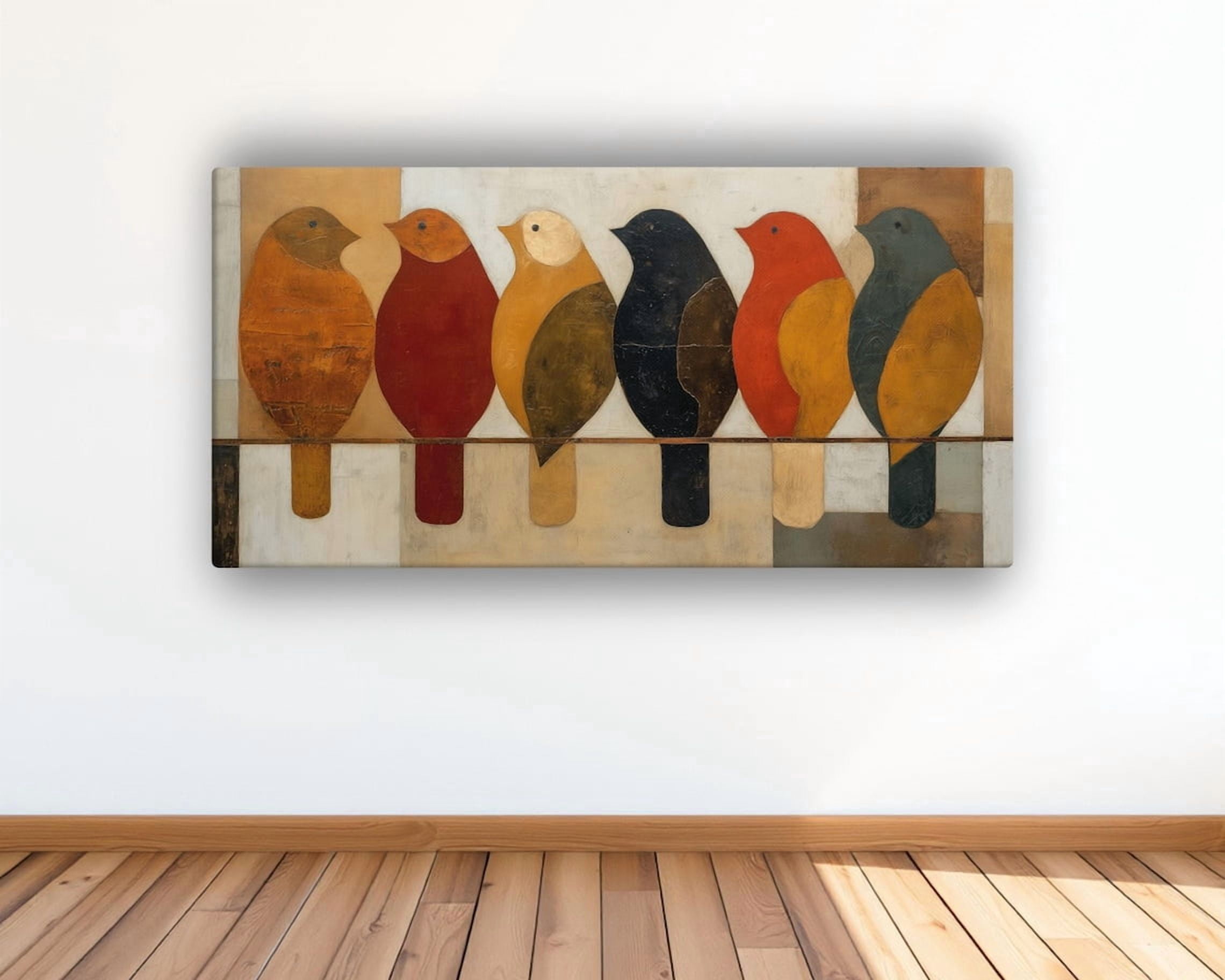 Kiloa Mid Century Modern Birds Geometric Wall Art Poster, 24x36 ...