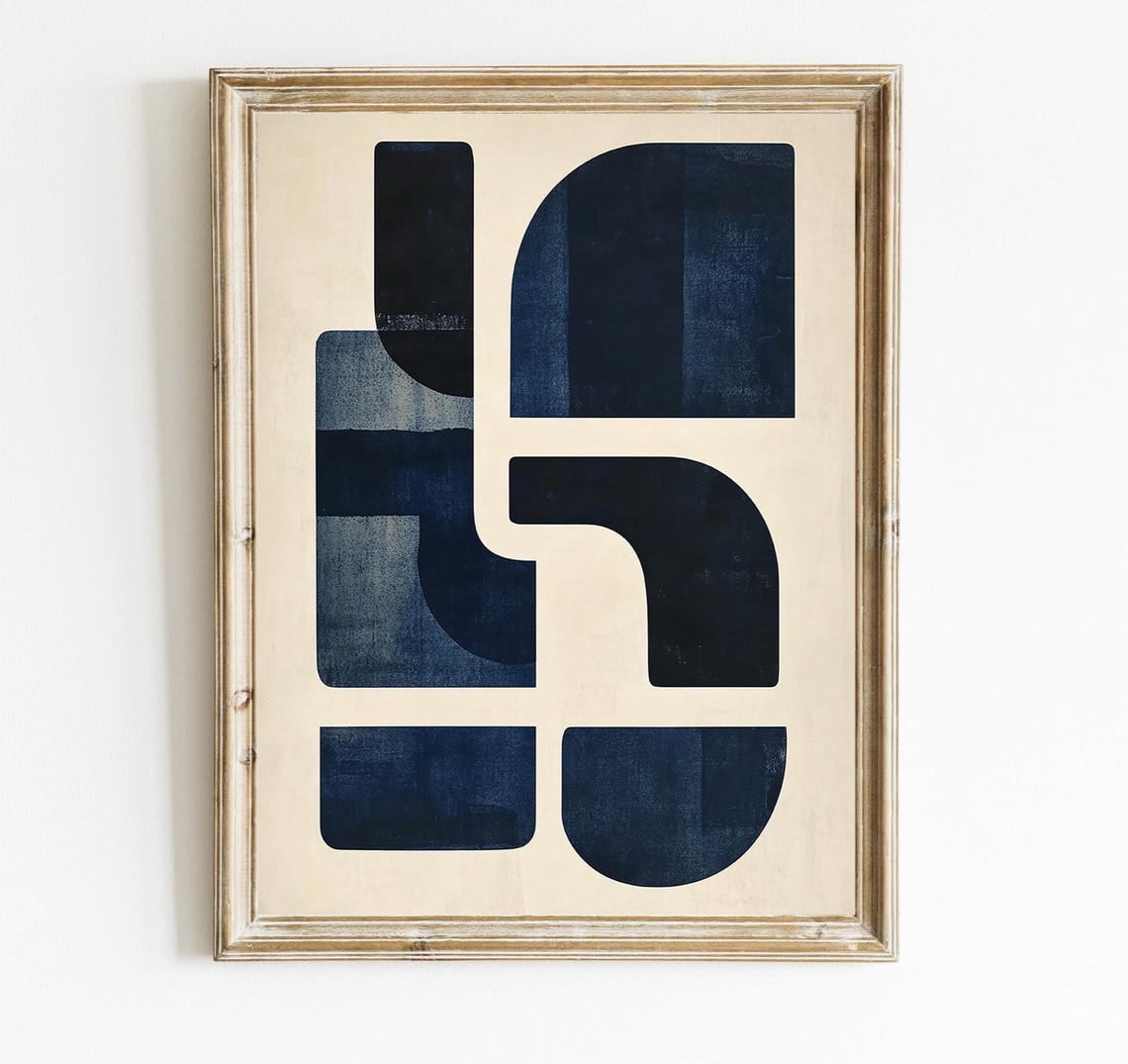 Kiloa Modern Geometric Print Poster Mid Century Modern Print Poster ...