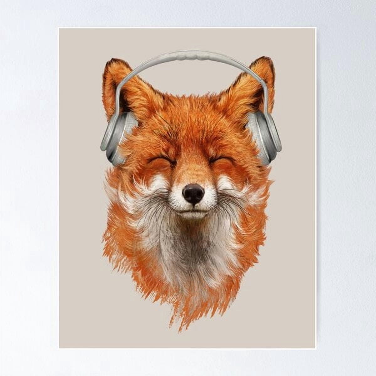 Kiloa Musical Fox Character Illustration Poster, 12x18 UNFRAMED ...