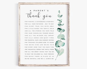 Kiloa Parents Thank You Teacher Appreciation Poster, 12x18 Poster Print ...
