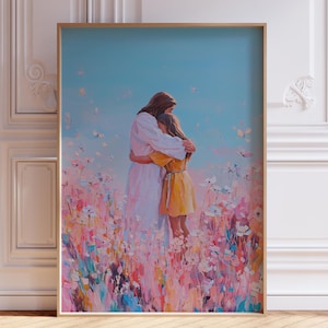 Kiloa Pink Jesus Wall Art, Pink Christ Art Jesus Print, Pink Christian ...