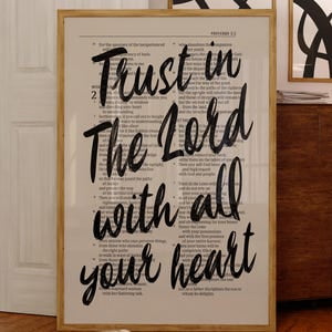 Kiloa Proverbs 3:5, Trust in the Lord, Bible Verse Wall Art, Minimalist Printable, Christian ...