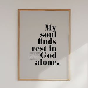 Kiloa Psalm 62 Poster, My Soul Finds Rest In God Alone PRINT, Christian ...