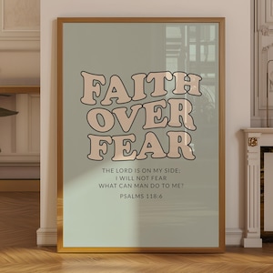 Kiloa Psalms Bible Verse Poster, Faith Over Fear Print, Free Delivery ...