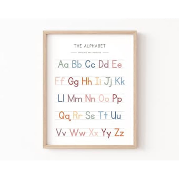 Kiloa Rainbow Alphabet Educational Poster Kids Classroom Wall Decor ...