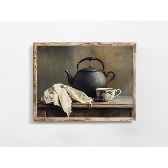 Kiloa Rustic Tea Pot Poster Farmhouse Kitchen Wall Art, 8x12 UNFRAMED ...