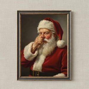 Kiloa Santa Bathroom Print , Toilet Playful Art for Festive , Winter ...