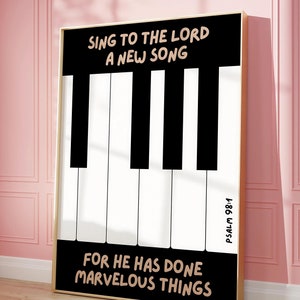 Kiloa Sing to the Lord a New Song Wall Art Psalm 98 Aesthetic Bible ...