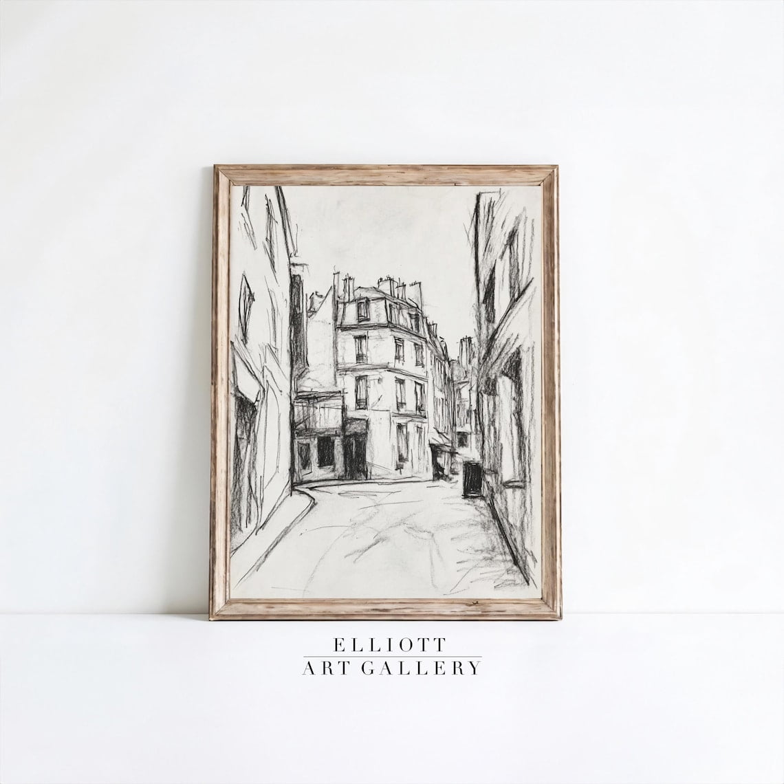 Kiloa Vintage Architectural Cityscape Sketch Rough Line Drawing Vintage ...