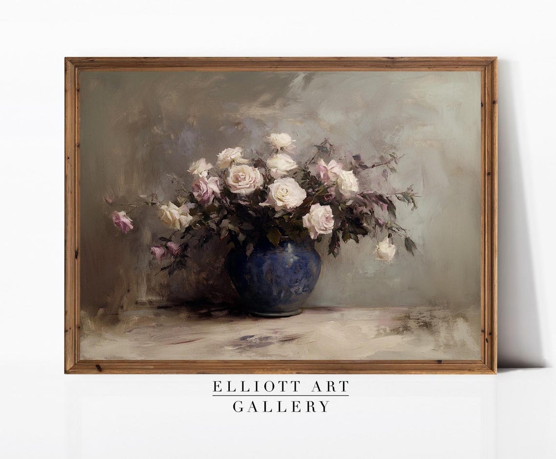 Kiloa Vintage Botanical Still Life Print Poster Flower Rustic European ...