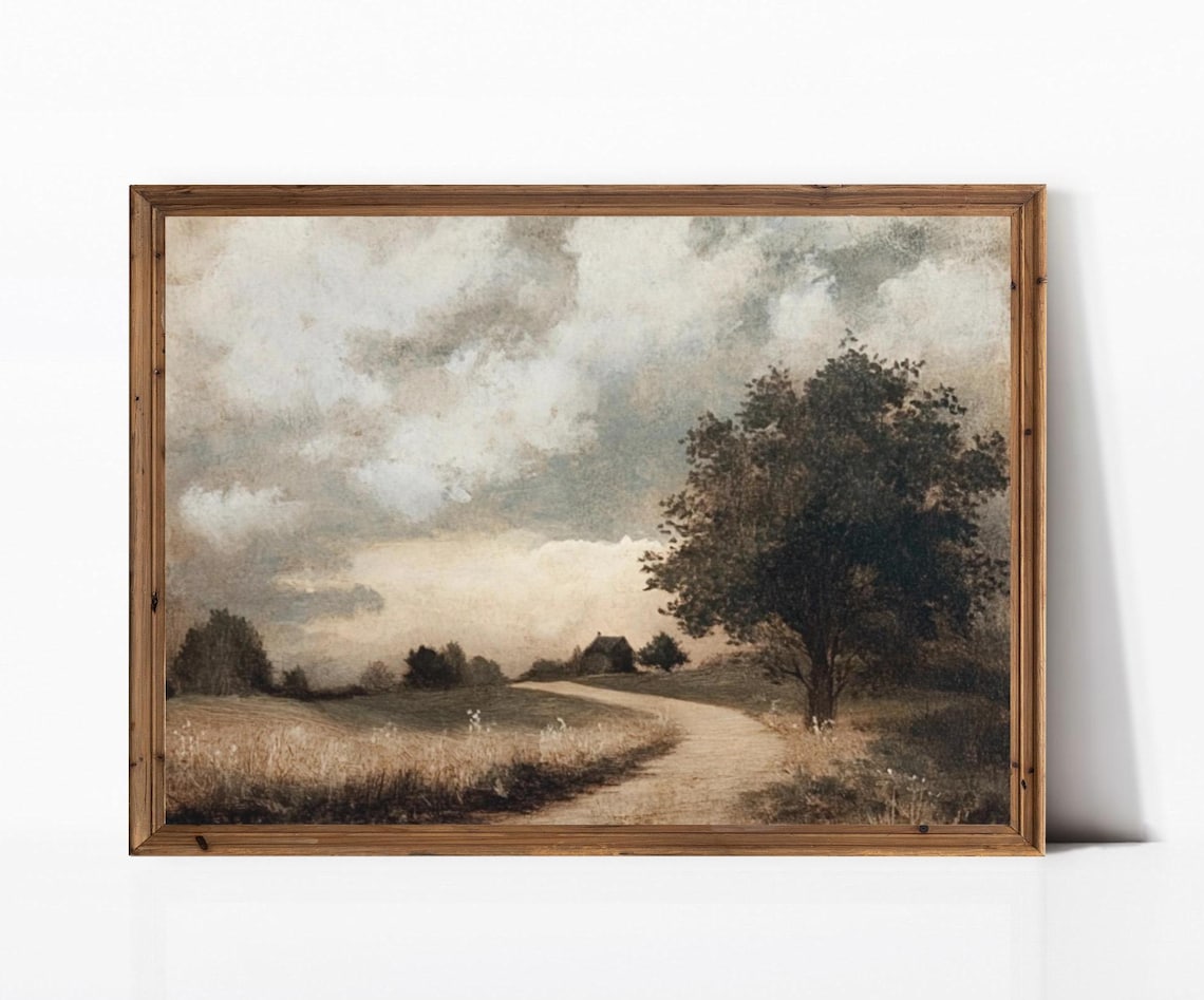 Kiloa Vintage English Landscape Countryside Farmhouse Landscape Print ...