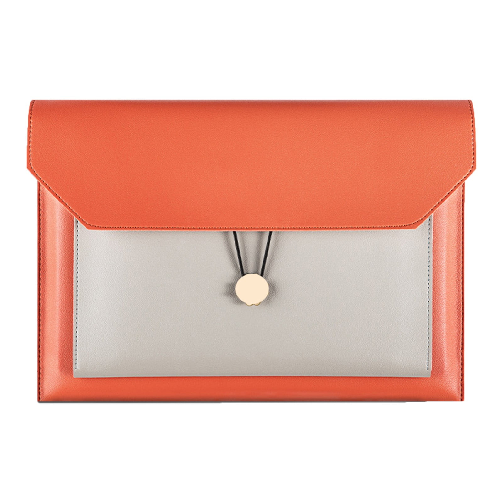 Kilougeis 3 Prong Folder Plastic Leather Business Document Bag Button ...