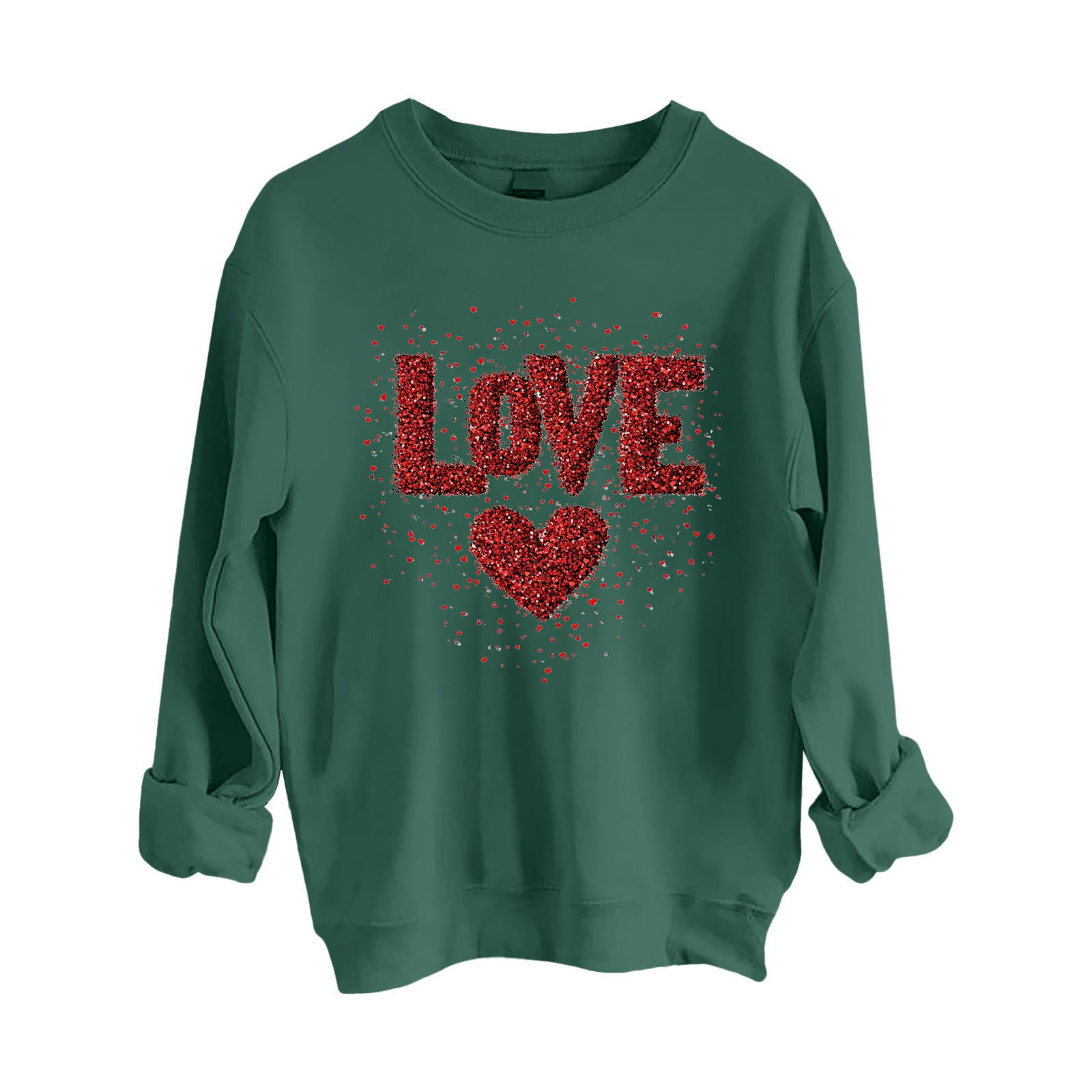 Kilougeis Women's Fashionable Casual Fun Santa Head Printed Round Neck ...