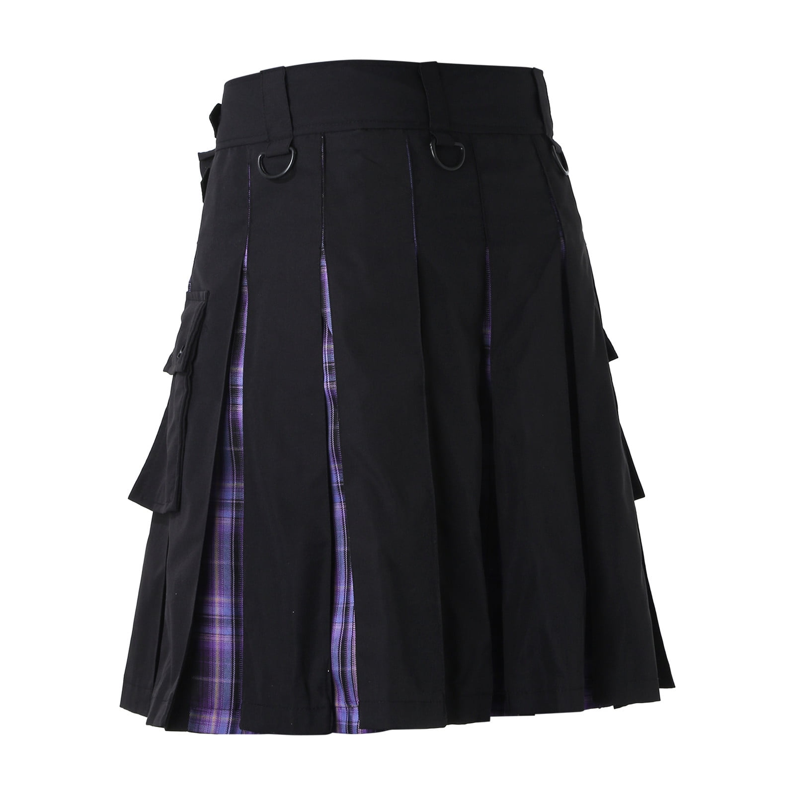 Kilt For Men Men's Skirts Mens Fashion Casual Scottish Style Plaid Contrast Pocket Pleated Skirt ...