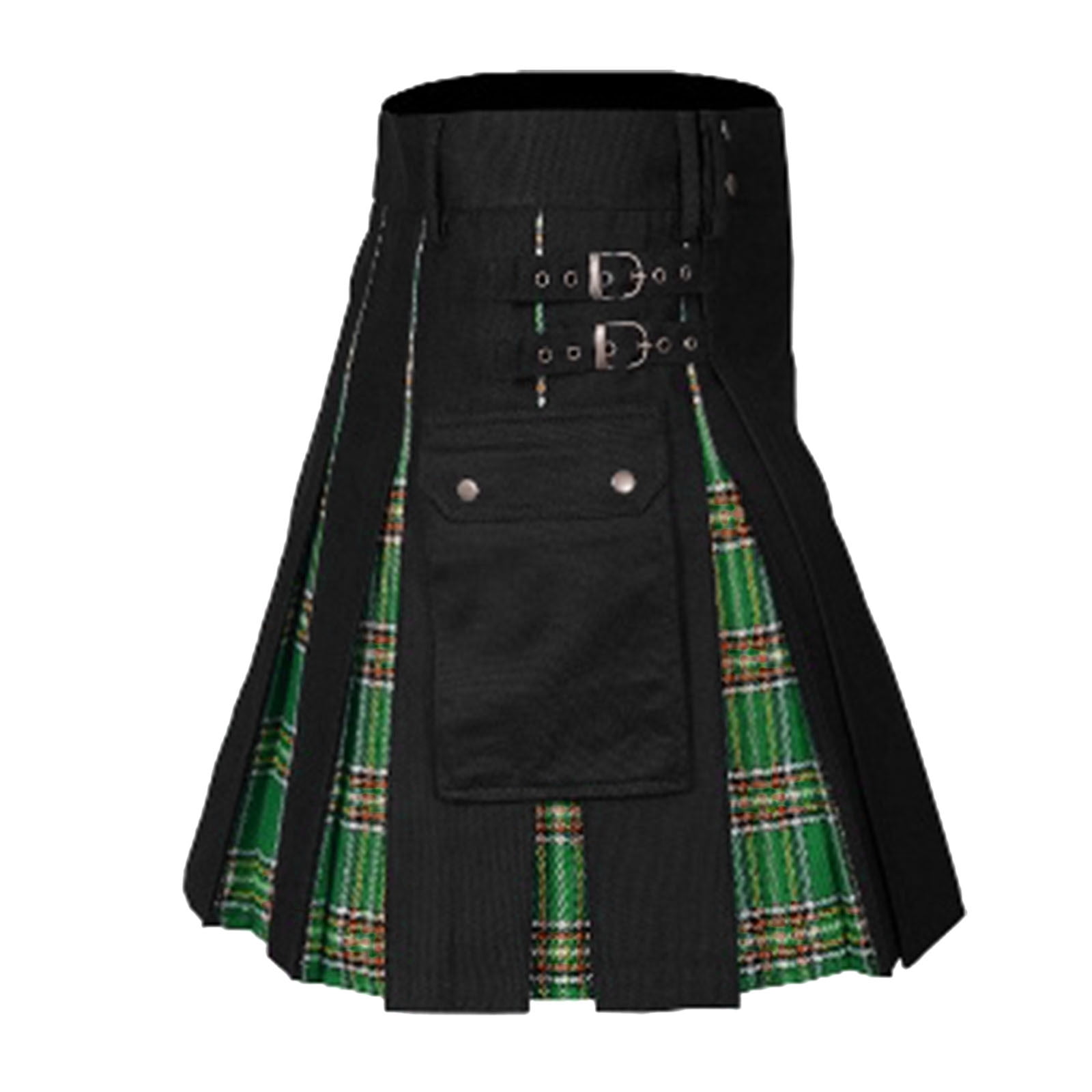 Kilt For Men Men's Skirts Mens Fashion Scottish Style Plaid Contrast Color Pocket Pleated Skirt ...