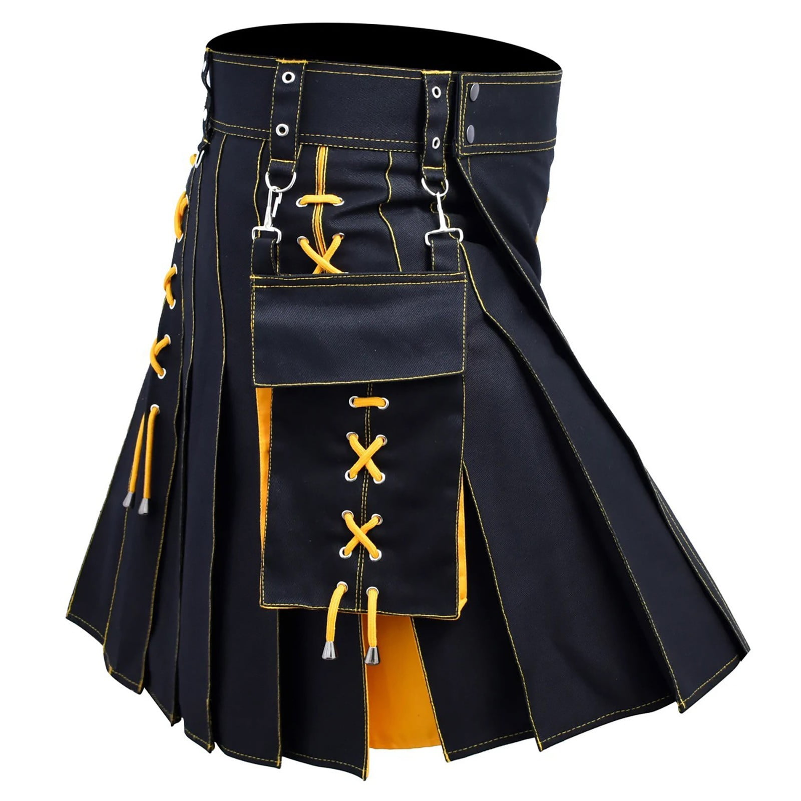 Kilt for Men Contrast Color Loose Fit Scottish Traditional Costume ...
