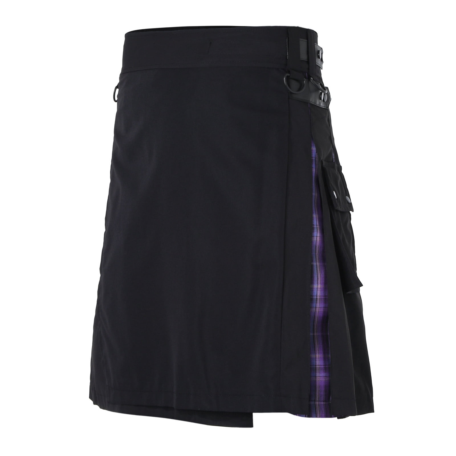 Kilt for Men Contrast Color Scottish Traditional Costume Highland Utility Tartan Kilt with ...