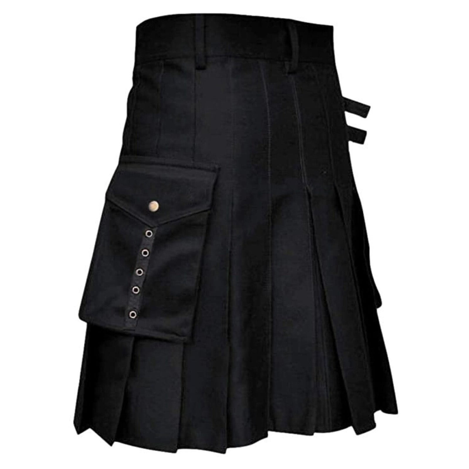 Kilt for Men Solid Color Adjustable Hip Straps Scottish Utility ...