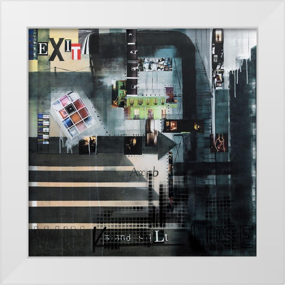 Kim 15x15 White Modern Wood Framed Museum Art Print Titled - Exit ...