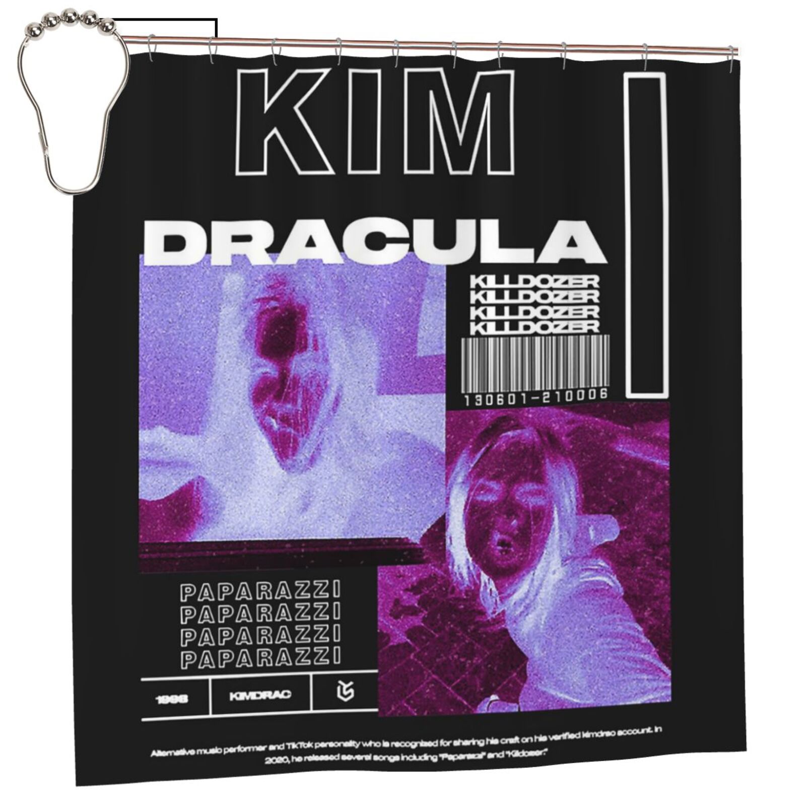Kim Dracula Fabric Shower Curtain Home Waterproof Bathroom Curtain ...
