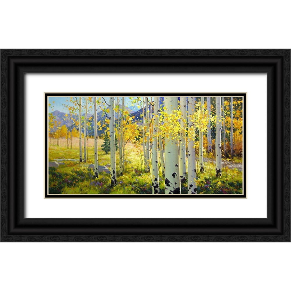 Kim, Gary 18x11 Black Ornate Wood Framed with Double Matting Museum Art ...