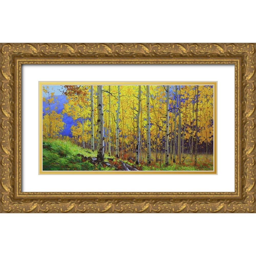 Kim, Gary 18x11 Gold Ornate Wood Framed with Double Matting Museum Art ...